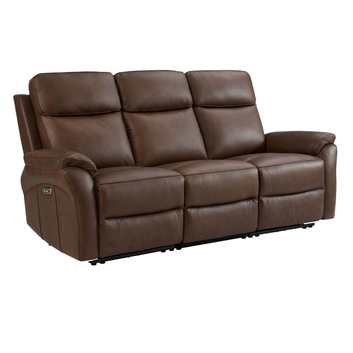 Nathan Brown Leather 3 Seater Electric Recliner Sofa – Corcorans ...